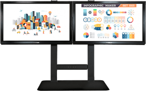 Free Standing Fixed Height Dual Screen System - Empowered Learning